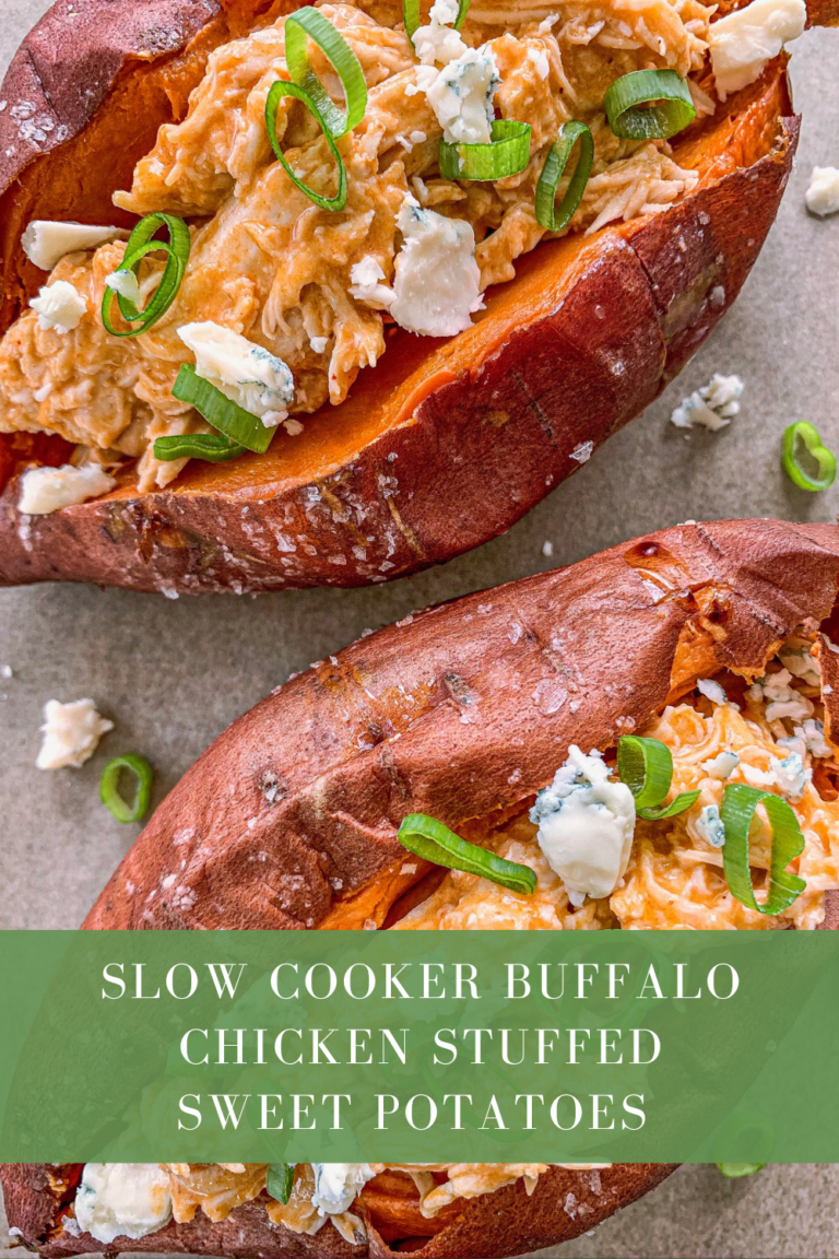Slow Cooker Buffalo Chicken Stuffed Sweet Potatoes - Simple And Fraiche